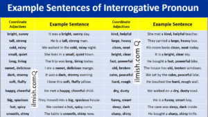 100 Example Sentences of Coordinate Adjectives in English - ilmish