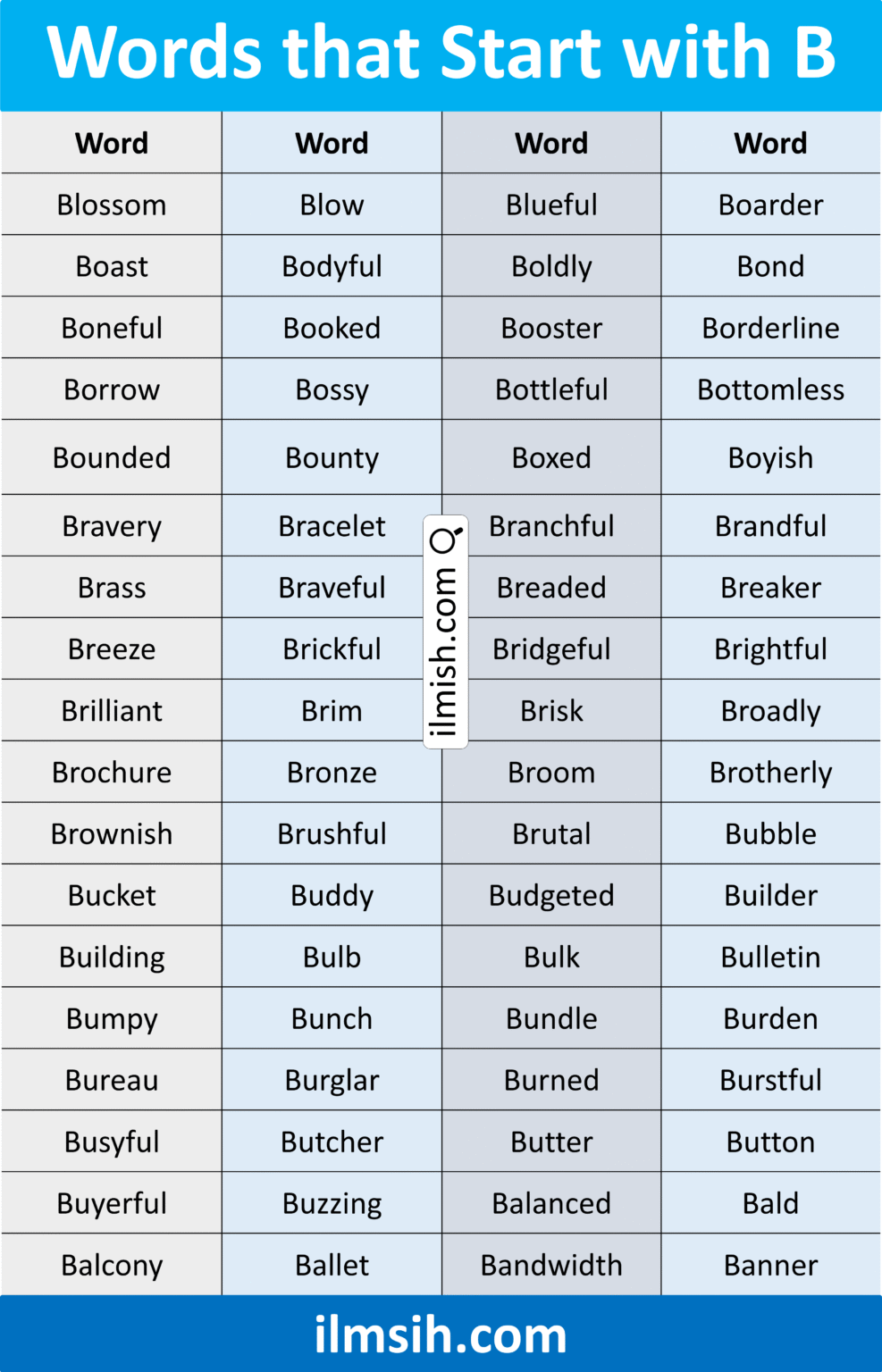 500 Words that start with B in English with Pictures - ilmish