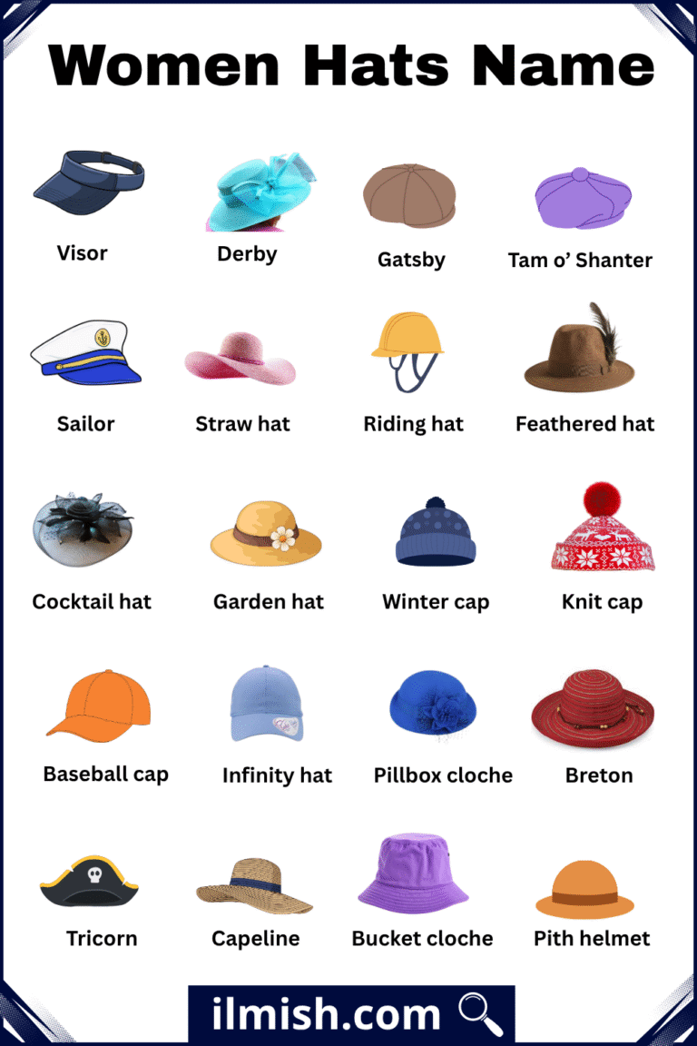 List of Women Hats with Names in English with Pictures - ilmish