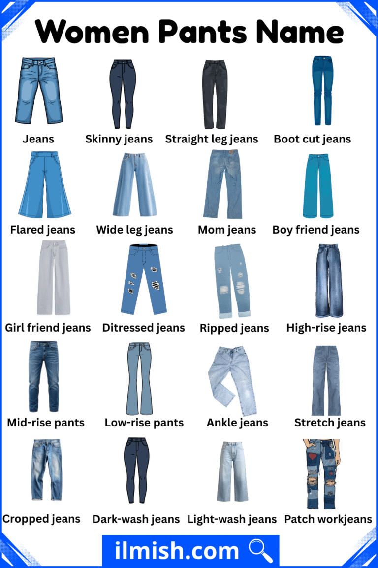 List of Women Pants with Names in English with Pictures - ilmish