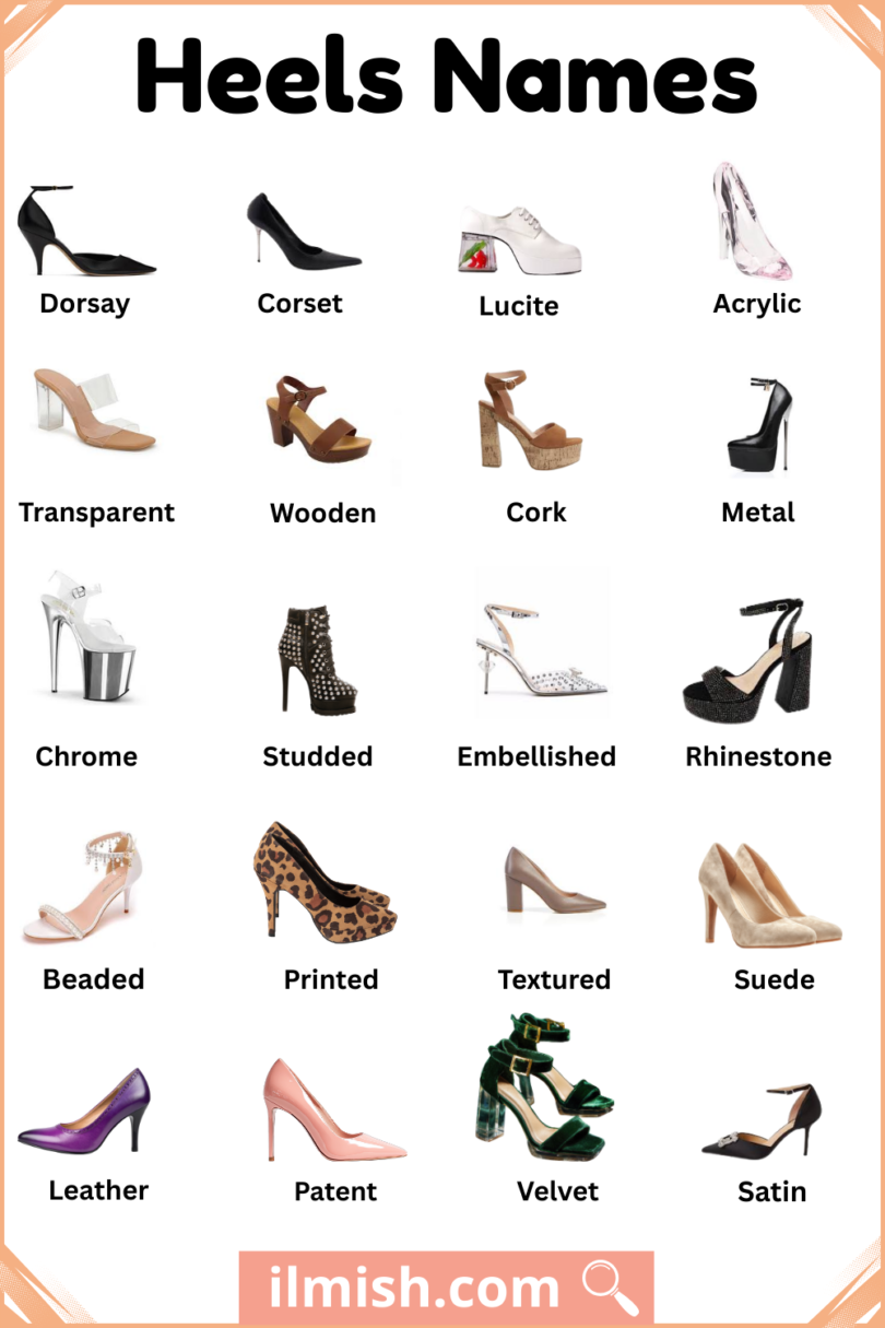 List of Heels with Names and Types in English with Pictures - ilmish