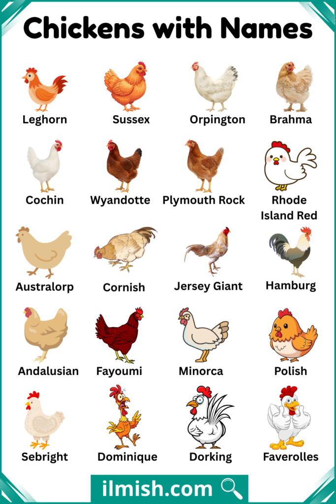 List of Chickens with Names and Types in English with Pictures - ilmish