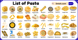 List of Pasta with Names and Types in English with Pictures - ilmish