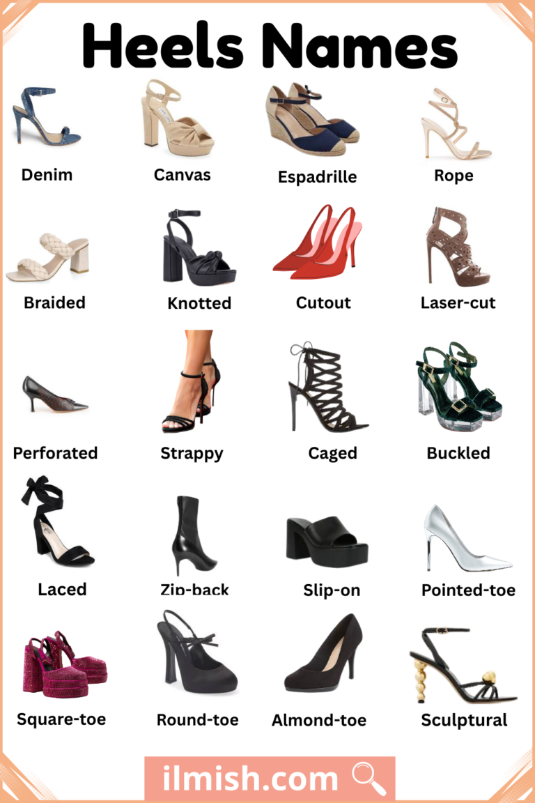 List of Heels with Names and Types in English with Pictures - ilmish
