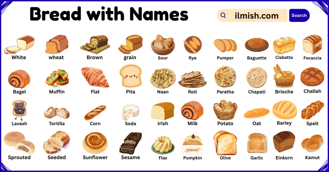 List of Bread with Names and Types in English with Pictures - ilmish
