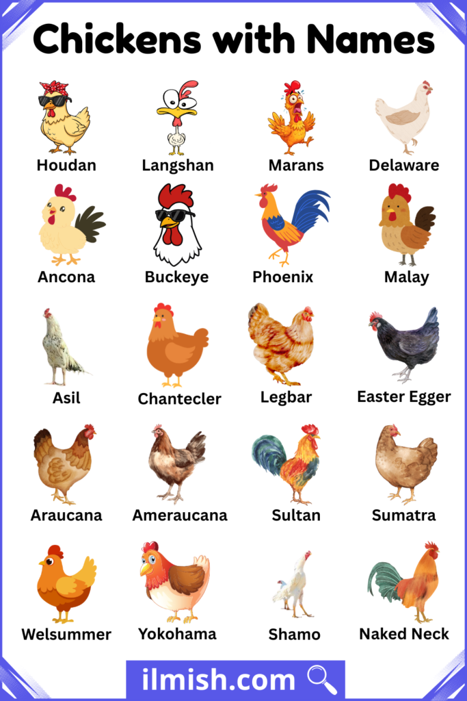 List of Chickens with Names and Types in English with Pictures - ilmish