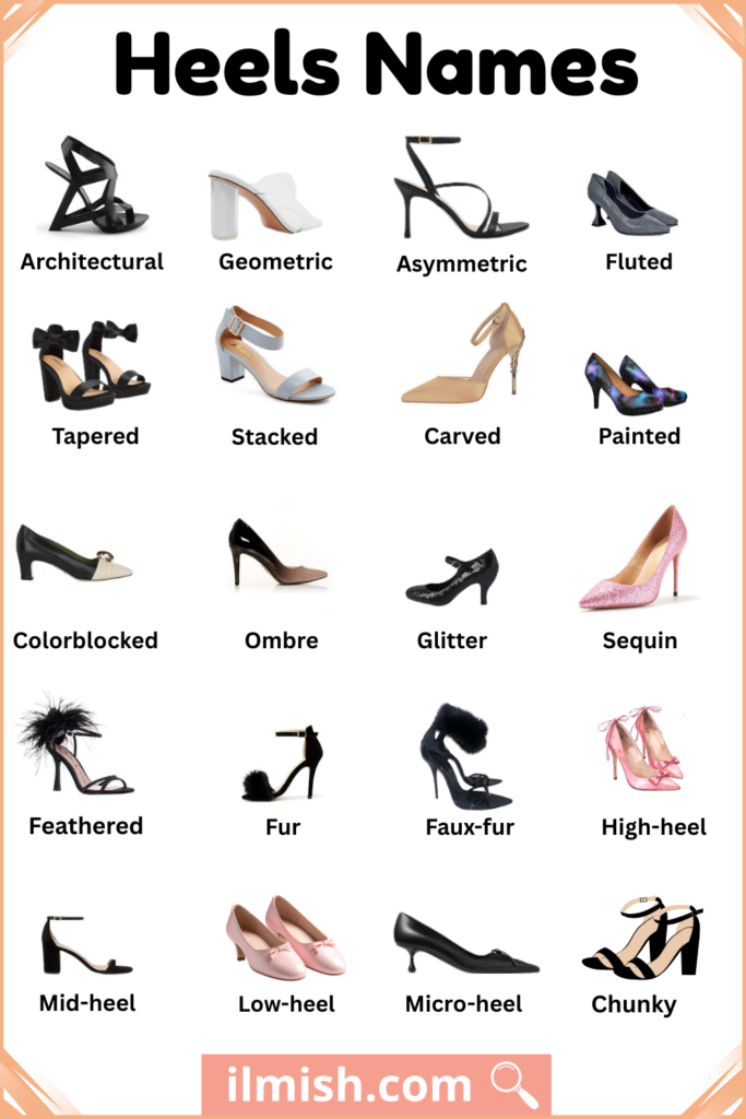 List of Heels with Names and Types in English with Pictures - ilmish