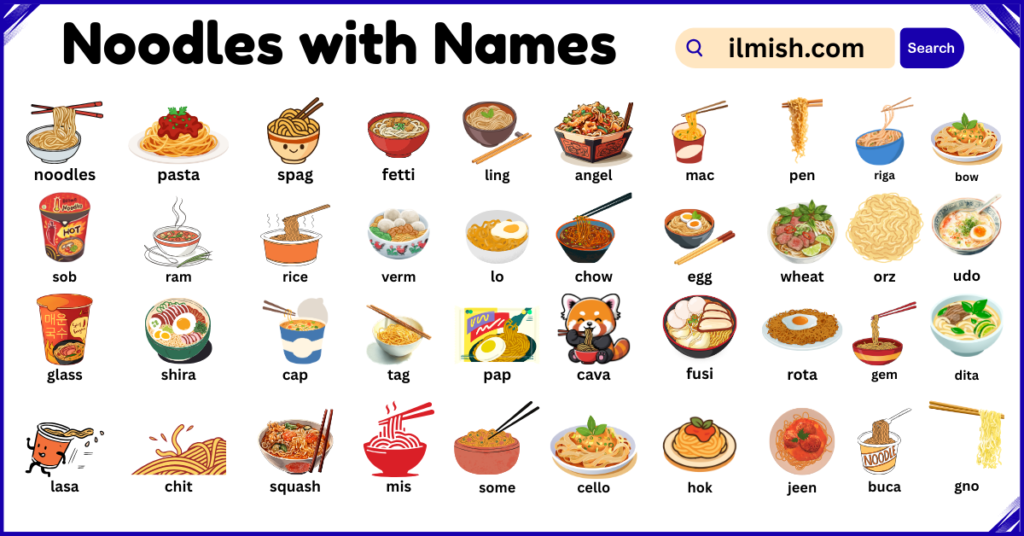 List of Noodles with Names and Types in English with Pictures - ilmish