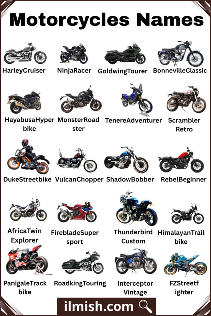 List of Motorcycles with Names and Types in English with Pictures - ilmish
