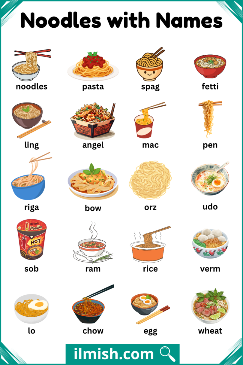 List of Noodles with Names and Types in English with Pictures - ilmish
