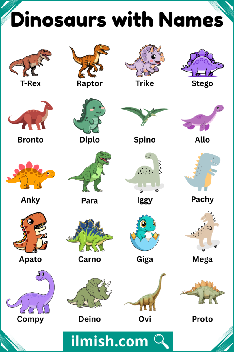 List of Dinosaurs with Names and Types in English with Pictures - ilmish