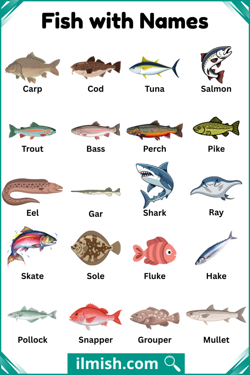 List of Fish with Names and Types in English with Pictures - ilmish