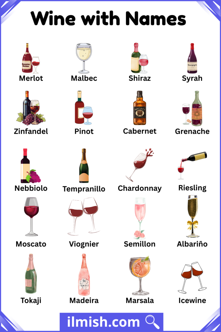 List of Wine with Names and Types in English with Pictures - ilmish
