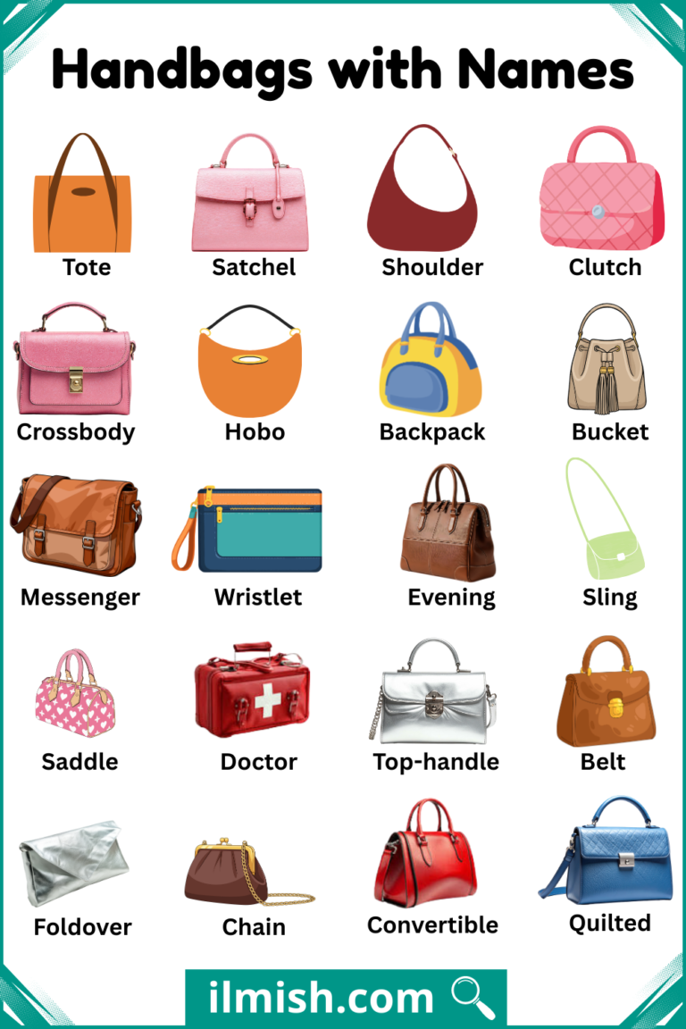 List of Handbags with Names and Types in English with Pictures - ilmish