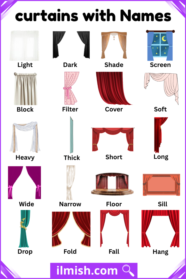 List of curtains with Names and Types in English with Pictures - ilmish