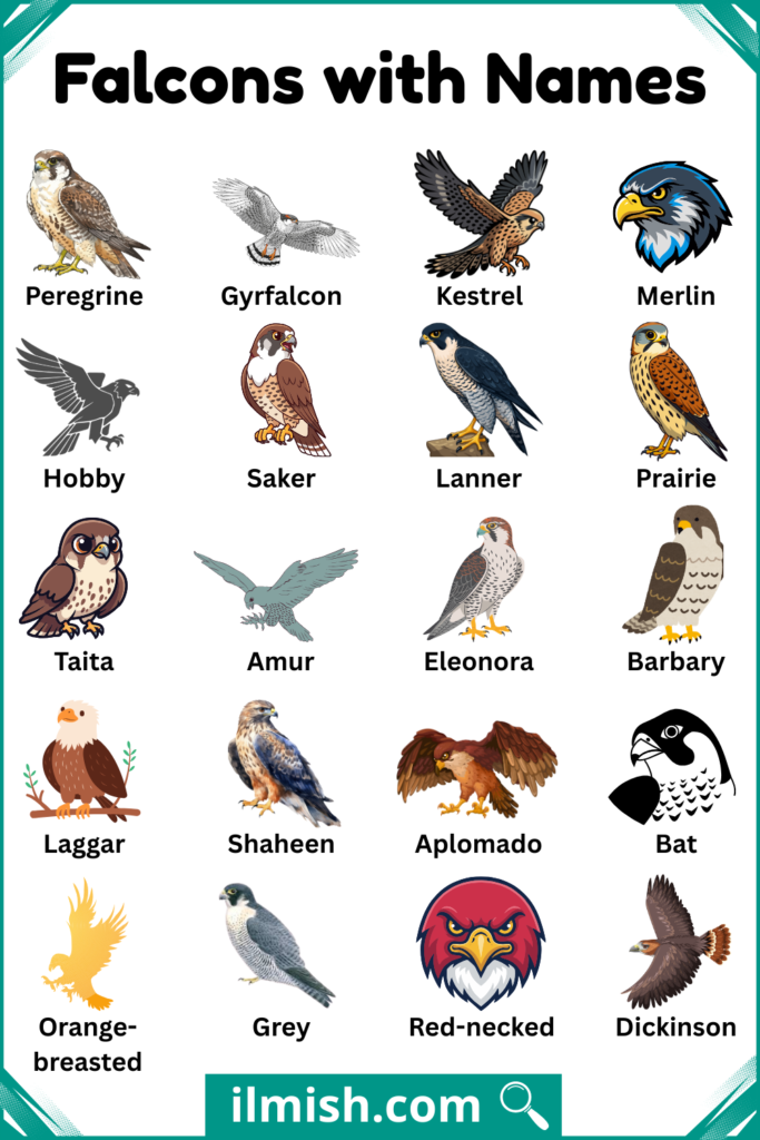 List of Falcons with Names and Types in English with Pictures - ilmish
