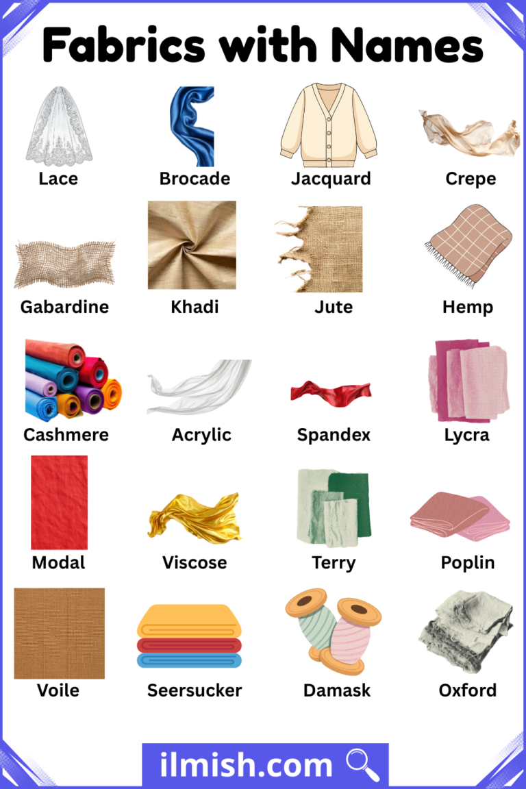 List of Fabrics with Names and Types in English with Pictures - ilmish