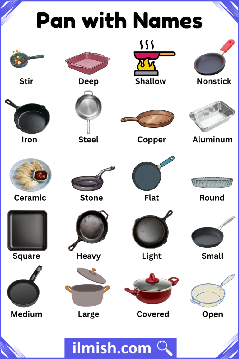 List of Pans with Names and Types in English with Pictures - ilmish