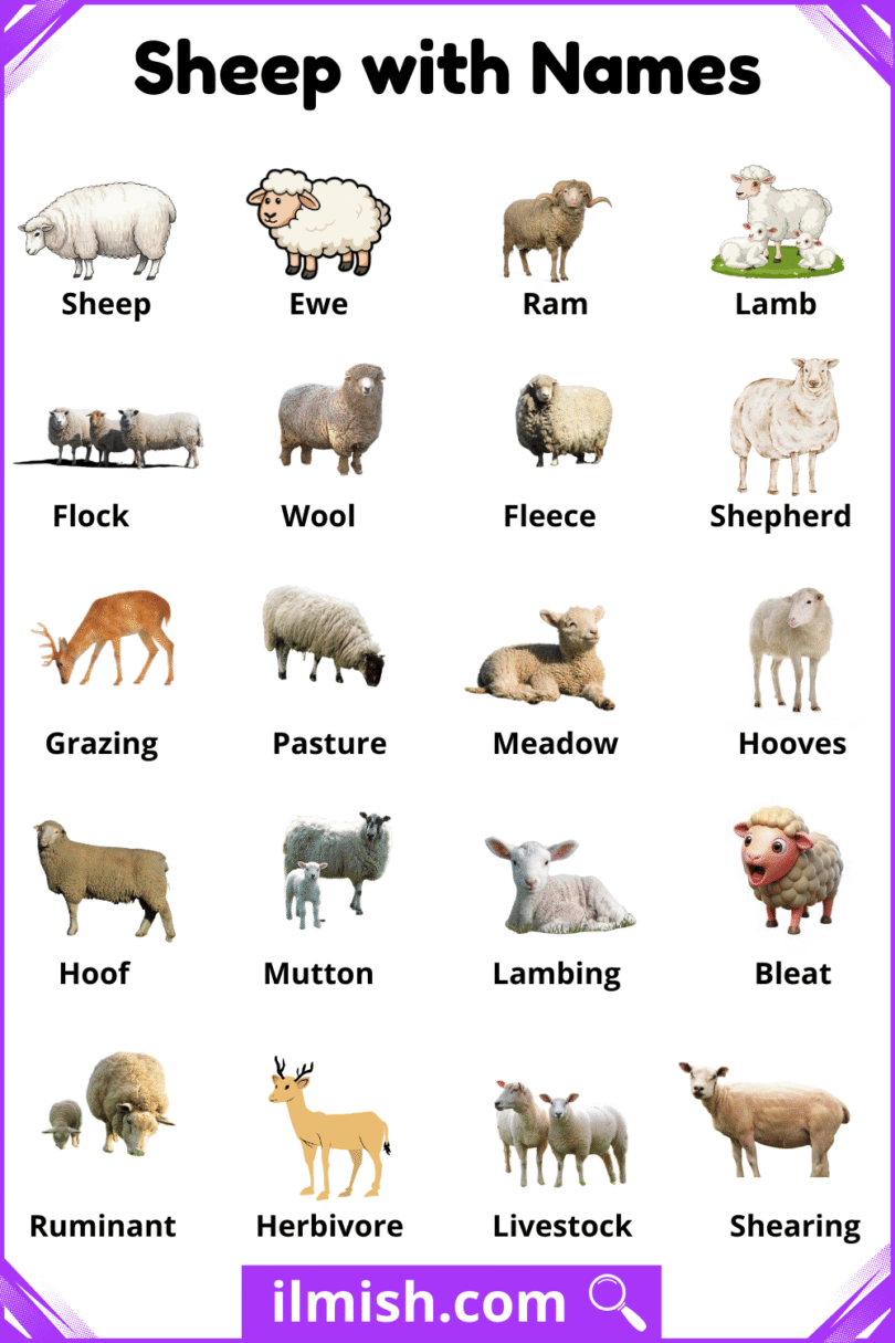 List of Sheep with Names and Types in English with Pictures - ilmish